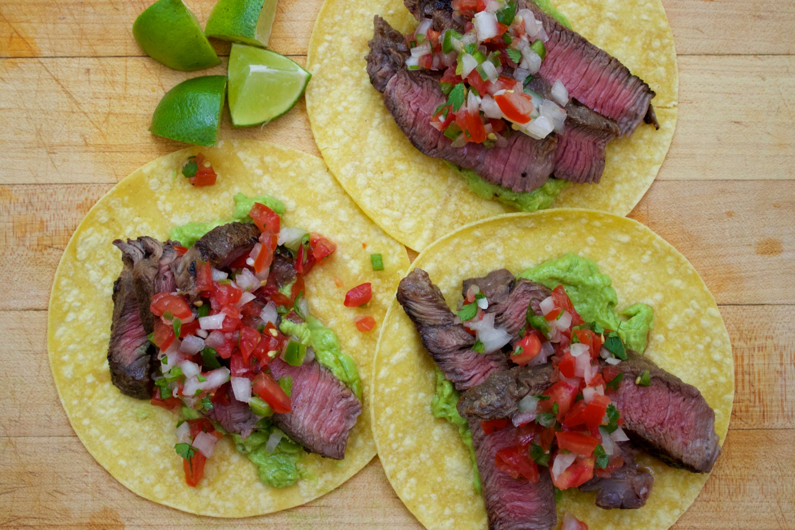 Recipe | Sirloin Steak Tacos with Avocado Puree & Pico de Gallo ...